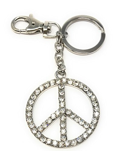 Kubla Craft Bejeweled Peace Sign Key Chain 5 Inches Long ...