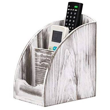 NEX Remote Control Holder 3 Slot Wooden Remote Control Caddy Media ...