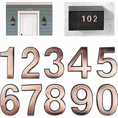 10 Pack 2 3 4 Pack 0 to 9 Bronze self Adhesive Door House Numbers and ...