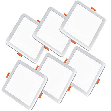 6 Pack LED Recessed Light 6W 3000K Warm Light LED Panel Light Square ...