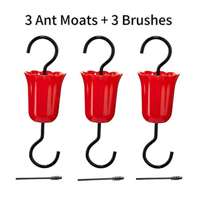 ShinyArt Flower Ant Moat for Hummingbird Feeder 3 Red Ant Moats and 3 ...