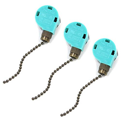 MTMTOOL 3 Pack Ceiling Fan Switch 3 Speed 4 Wire Pull Chain Switch ...