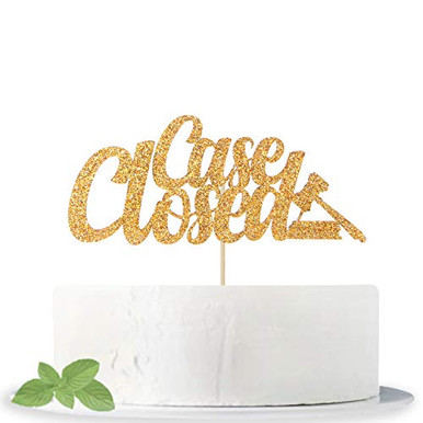 Gold Glitter Case Closed 2020 Graduation Cake Topper Congrats Grad High ...