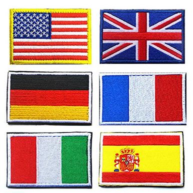 National Flag Patches TOWEE 6 Pack US Flag Great Britain Flag Germany ...