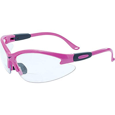 Global Vision Cougar Bifocal Lab Safety Glasses Dark Pink Frame Clear ...