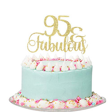 Gold Glitter 95 Fabulous Cake Topper 95th Birthday Cake Topper 95th ...