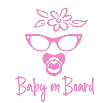 CCI Baby On Board Glasses Flower Pacifier Decal Vinyl Sticker Cars ...