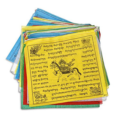 Maha Bodhi Tibetan Tranquil Prayer Flags 12x12 Inches Wind Horse and ...
