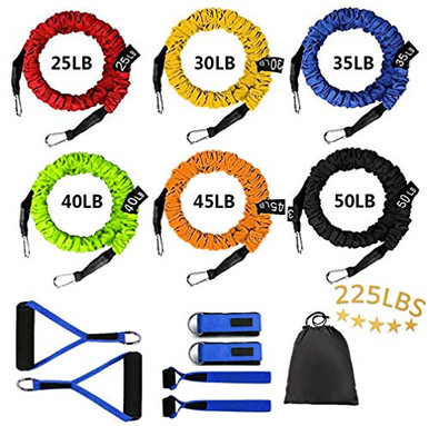 Sunsign 12 Pcs Stackable Resistance Band Kit Extreme Workout Total Body ...