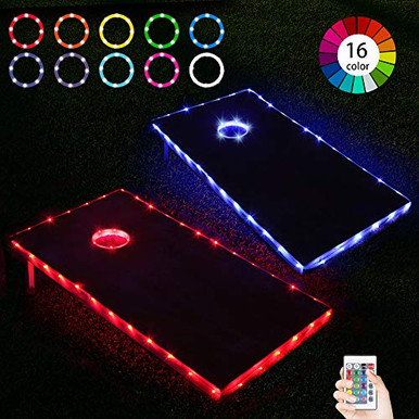 Cornhole Lights 16 Colors Change Cornhole Board Ring Lights and Edge ...