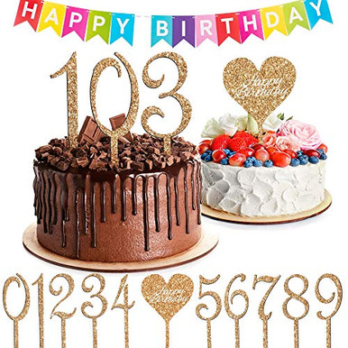 Happy Birthday Cake Topper Numbers Set of 10 Large 0 9 Numbers for all ...