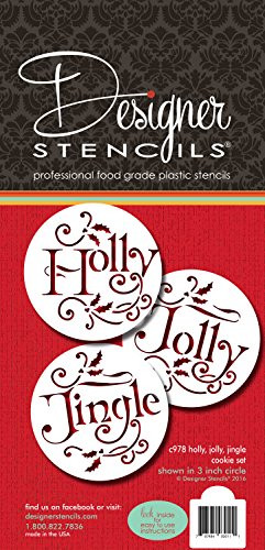 Holly, Jolly and Jingle Cookie Stencil Set C978 by Designer Stencils ...
