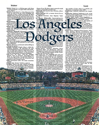 Los Angeles Dodgers photo Dictionary Art Print Dodger Stadium photo ...