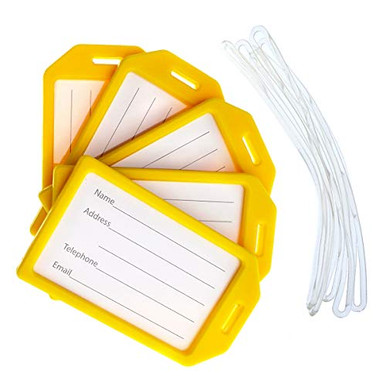 5 Pack Premium Rigid Airline Luggage Tag Holders with 6 Worm Loops ...