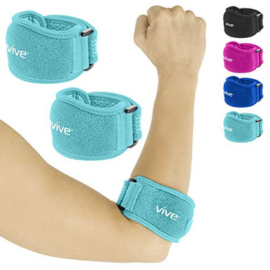 Vive Tennis Elbow Brace Pair Rheumatoid Arthritis Strap For Bursitis ...