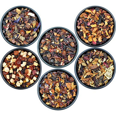 PRIME TEA Fruity Assorted Tea Sampler 6 Ounce Fruit Tea Assortment with ...