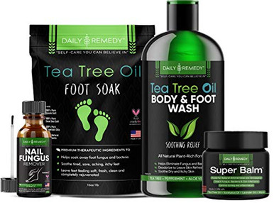 4 IN 1 FOOT CARE Treatment Kit Made in USA Includes Tea Tree Body Wash ...