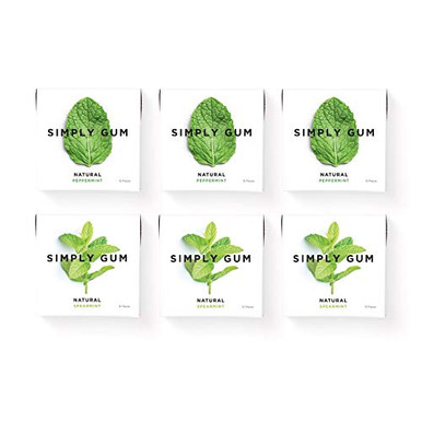 Simply Gum Natural Chewing Gum Variety Pack Peppermint Spearmint Pack ...