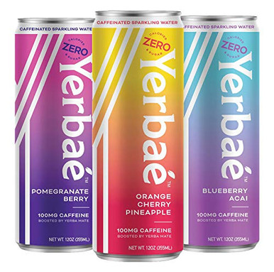 Yerbae Sparkling Water with Yerba Mate Tea Natural Energy Drink with ...