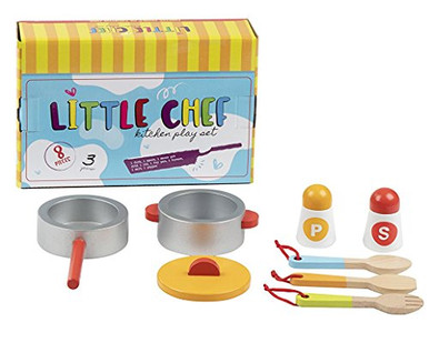 Blue Panda Kitchen Toy Set - 8-Piece Kids Cookware for Pretend Play ...