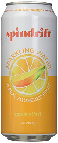 Spindrift Sparkling Water Orange Mango Flavored Made with Real Squeezed ...