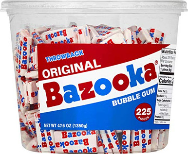 Bazooka Individually Wrapped Bubble Gum Original Flavor Nostalgia Retro ...