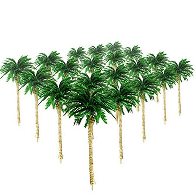 hatisan 20Pcs Coconut Palm Model Trees Scenery Model Plastic Artificial ...