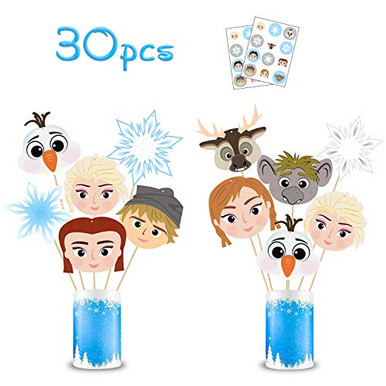 MALLMALL6 30Pcs Frozen Centerpiece Sticks Birthday Party Decorations ...