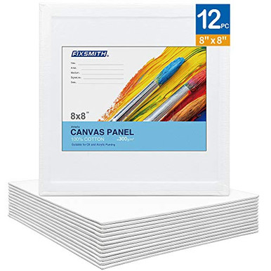 FIXSMITH Painting Canvas Panels 8x8 Inch Canvas Panel Super Value 12 ...