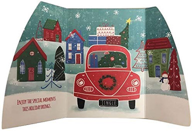 15 Retro Red Car Christmas Tri Fold Cards Enjoy the Special Moments ...