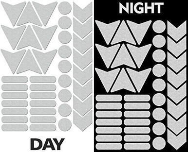 40pcs High Visibility Warning Reflective Stickers Kit Decals White ...