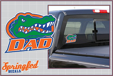 Florida Gators GATOR HEAD w Orange Slanted DAD Vinyl Decal Car Truck ...