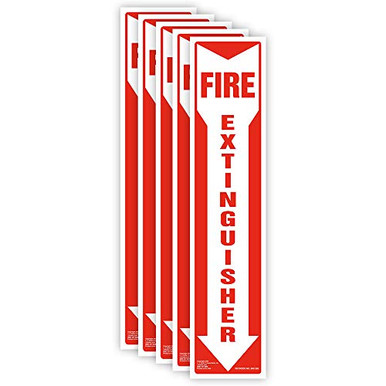 Fire Extinguisher Sign with Vertical Red White Down Arrow 5 pk J J ...