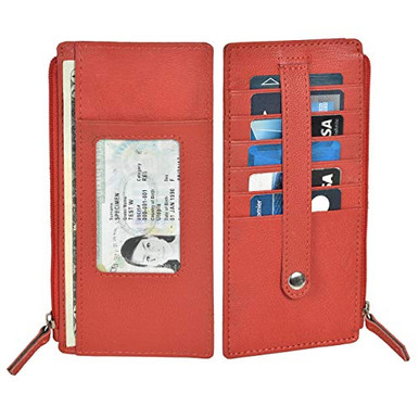 Leatherboss Leather All in One Card Case Holder Slim Wallet With Card ...