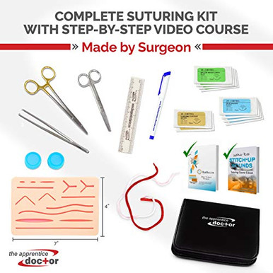 Suture Practice Kit by The Apprentice Doctor includes Suturing Video Series from an Experienced ...
