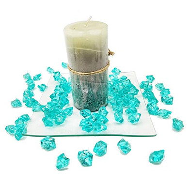 Filler 175 PCS1LB Sea Blue Acrylic Ice Rocks Fake Diamonds Plastic ...