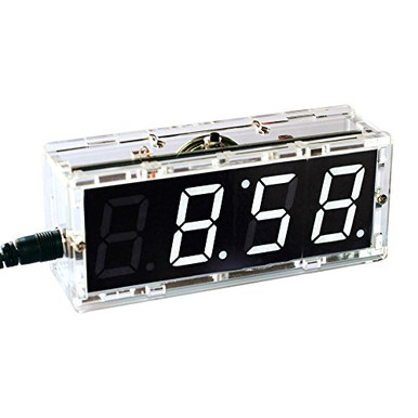 4 Digit Digital Clock Kits LED Talking Clock DIY kit with PCB for ...