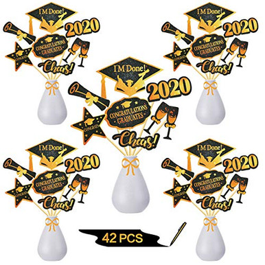 42 Pieces 2020 Graduation Cupcake Toppers Class of 2020 Graduation ...
