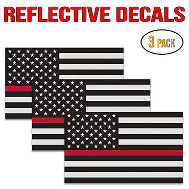 Thin Red Line Decal Perfect 5x3 UV Outdoor Laminated Flag Reflective ...