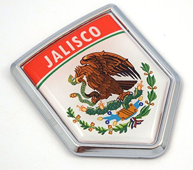Jalisco Mexico Flag Mexican Car Emblem Chrome Bike Decal 3D Sticker ...