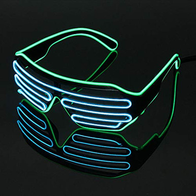 LERWAY EL Wire Light Up Glasses LED Shutter Glow Glasses for Rave 80s ...