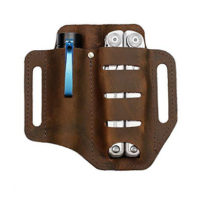 EASYANT EDC Handmade Leather Sheath Belt Loop Organizer Pouch for ...