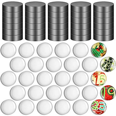 60 Pieces Craft Fridge Magnets DIY Refrigerator Magnets Round Glass ...