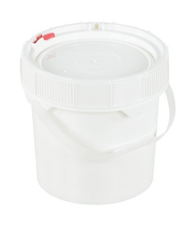 Vestil PAIL SCR 35 W Plastic Screw Top Pail with Lid and Handle 3 5 ...
