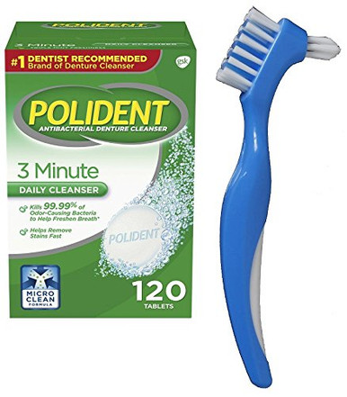 Polident 3 Minute Denture Cleaner 120 Tablets In Triplemint bundle with ...