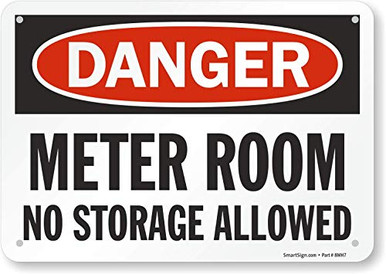SmartSign Danger Meter Room No Storage Allowed Sign 7 x 10 Plastic ...