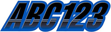Techtron Black Blue 3 Alpha Numeric Registration Identification Numbers ...