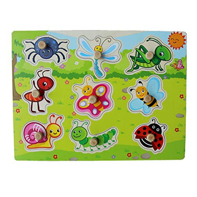 Muxihosn Wooden Insects Peg Puzzles,Home Preschool Learning Educational ...