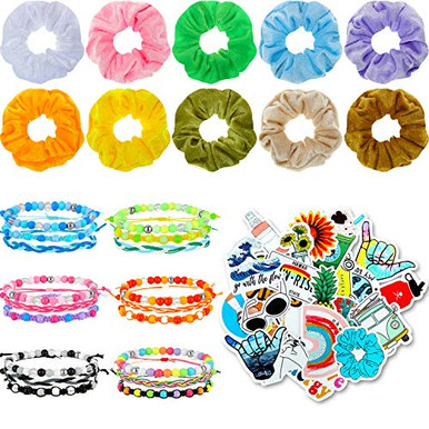 49 Pieces VSCO Girl Stuff Set 10 Velvet Hair Scrunchies 6 Friendship ...