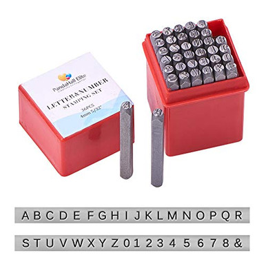 PandaHall Elite 36 Pcs Letter and Number Metal Stamp Set, 5/32 inch 4mm ...